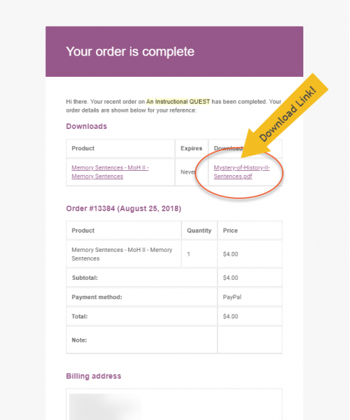 Email Receipt 2 | An Instructional QUEST